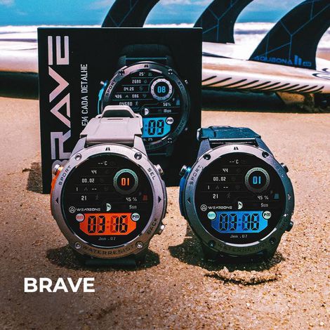 Smartwatch Brave Wearzone – Resistência Militar, GPS Duplo e 170 Modos